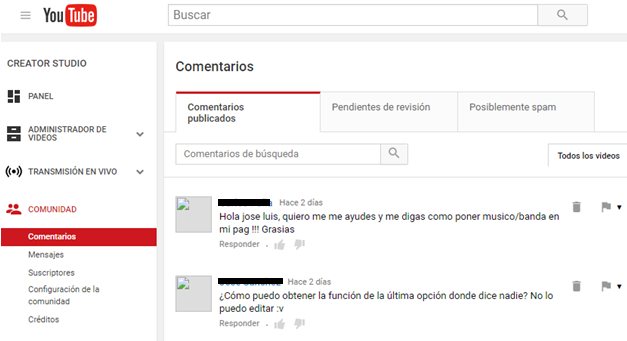 Canal de YouTube: Acceder a la sección comentarios | Jose Luis Moreno ...